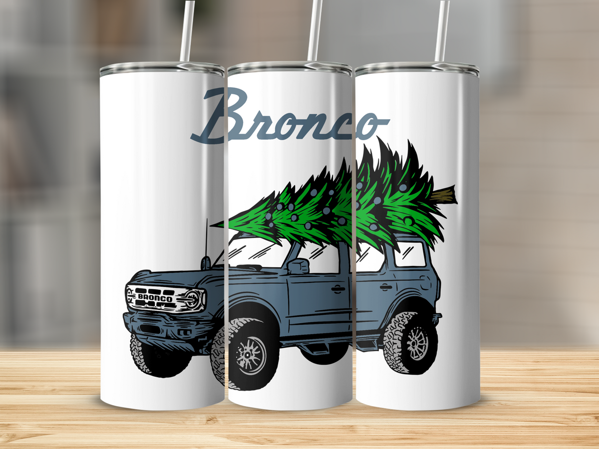 BRONCO CHRISTMAS TREE 20 OZ TUMBLER – Four Wheel Covers