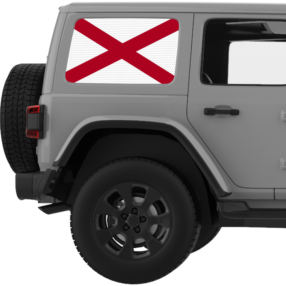 Alabama State Flag Quarter Window Decal For Jeep Wrangler Hard Top ...