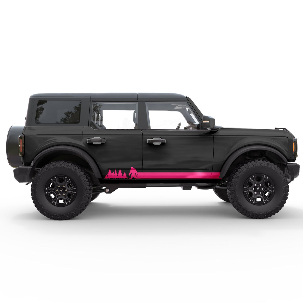 Bigfoot Stripe Side Graphic Decal For Ford Bronco| Four Wheel Covers