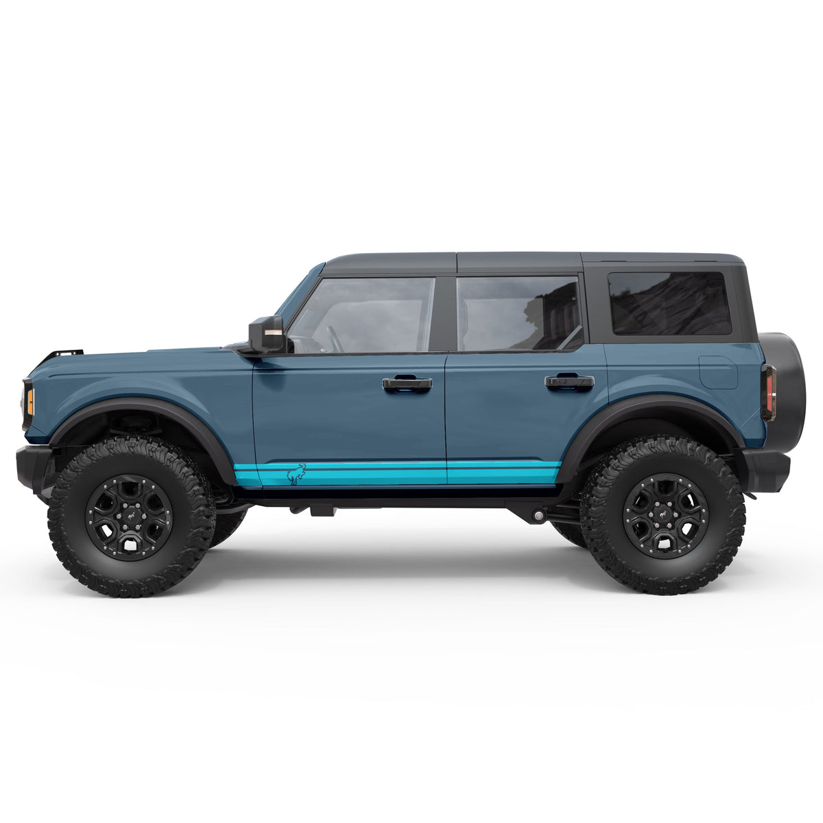 Bucking Bronco Stripe Rocker Panel Side Graphic Decal For Ford Bronco ...