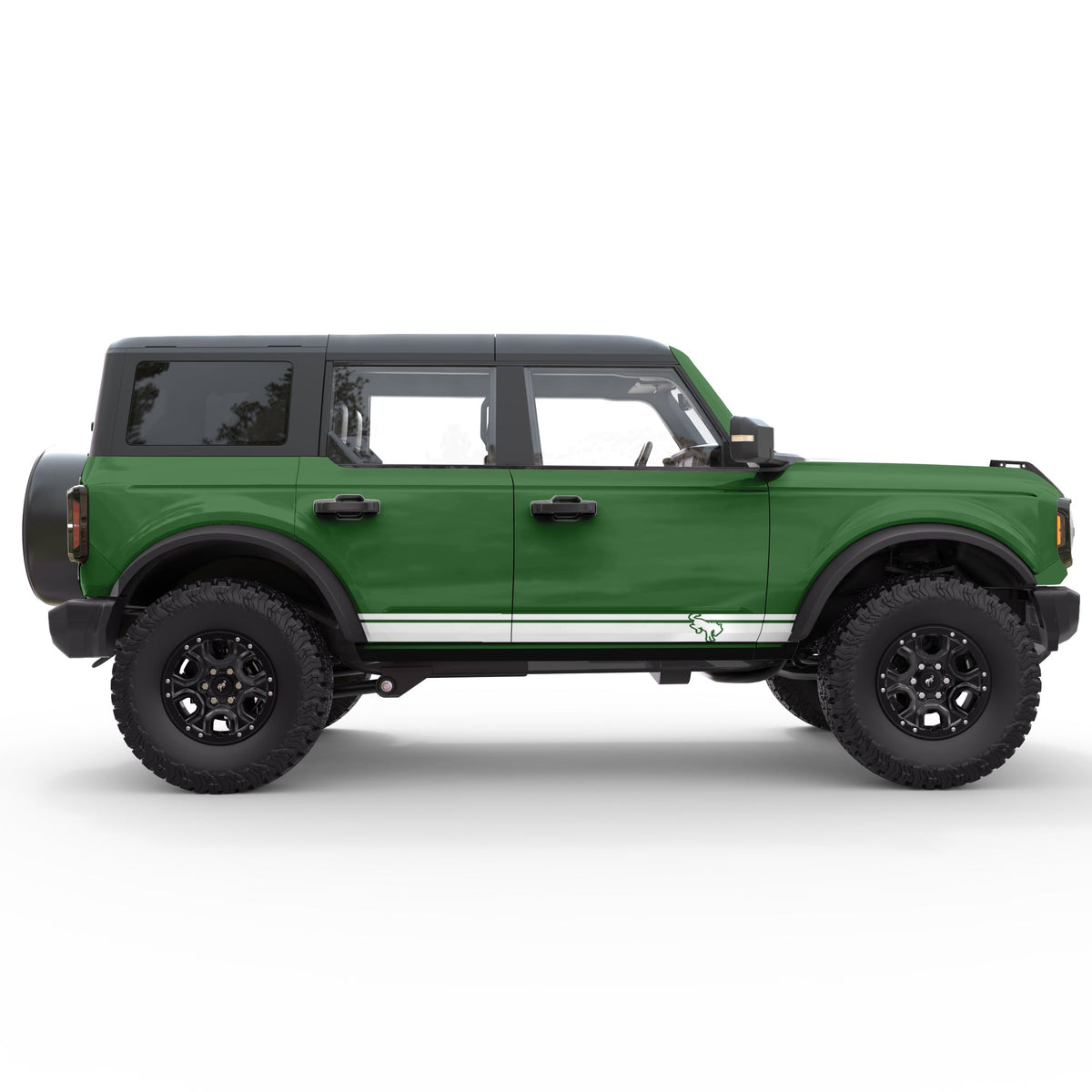 Bucking Bronco Stripe Rocker Panel Side Graphic Decal For Ford Bronco ...