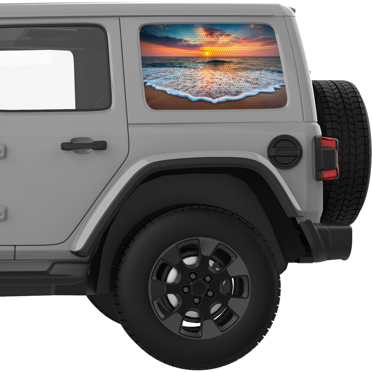 Colorful Shore Sunset Quarter Window Decal For Jeep Wrangler Hard Top ...