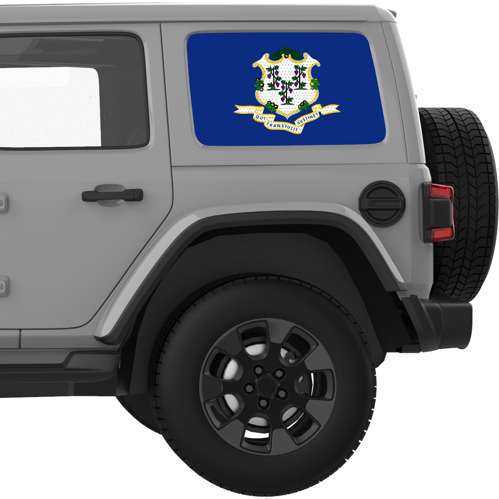 Connecticut State Flag Quarter Window Decal For Jeep Wrangler Hard Top ...