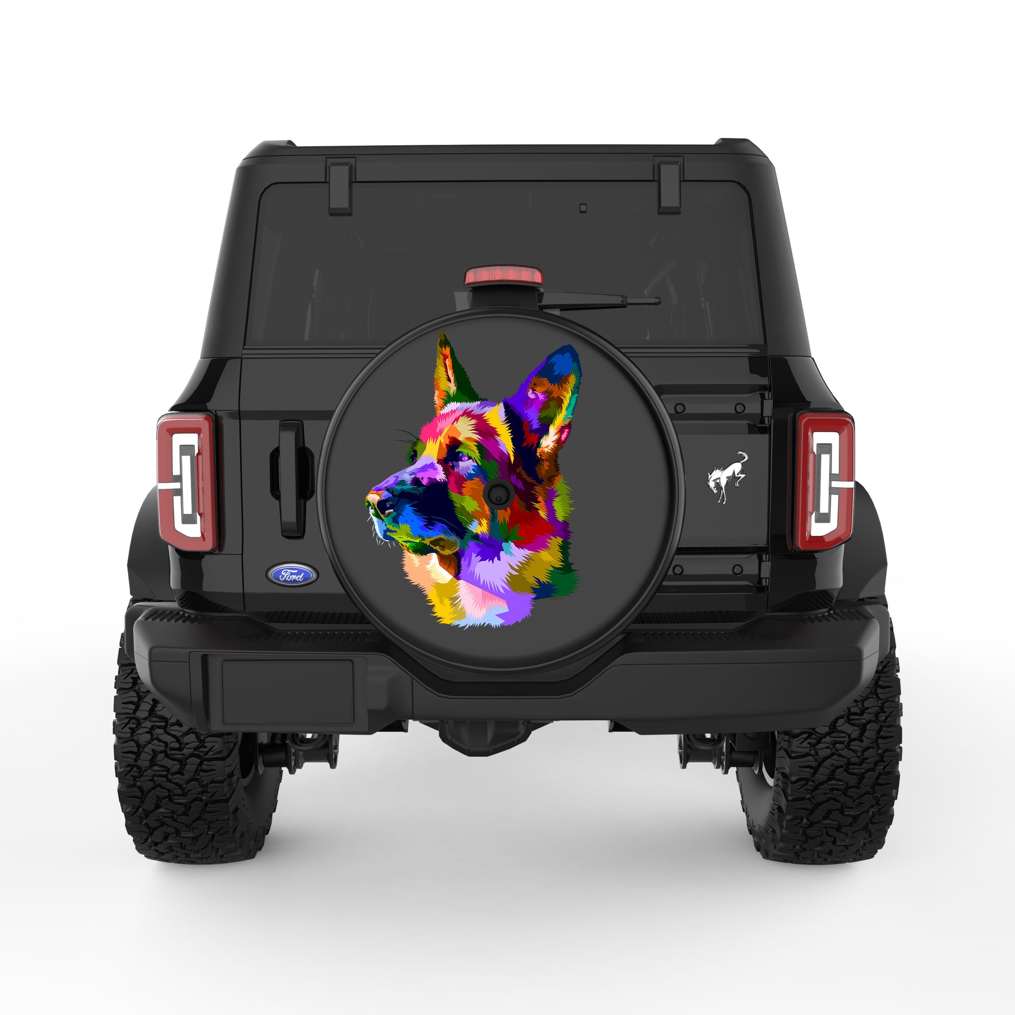 Colorful German Shepherd Tire Cover For Ford Bronco| Four Wheel Covers