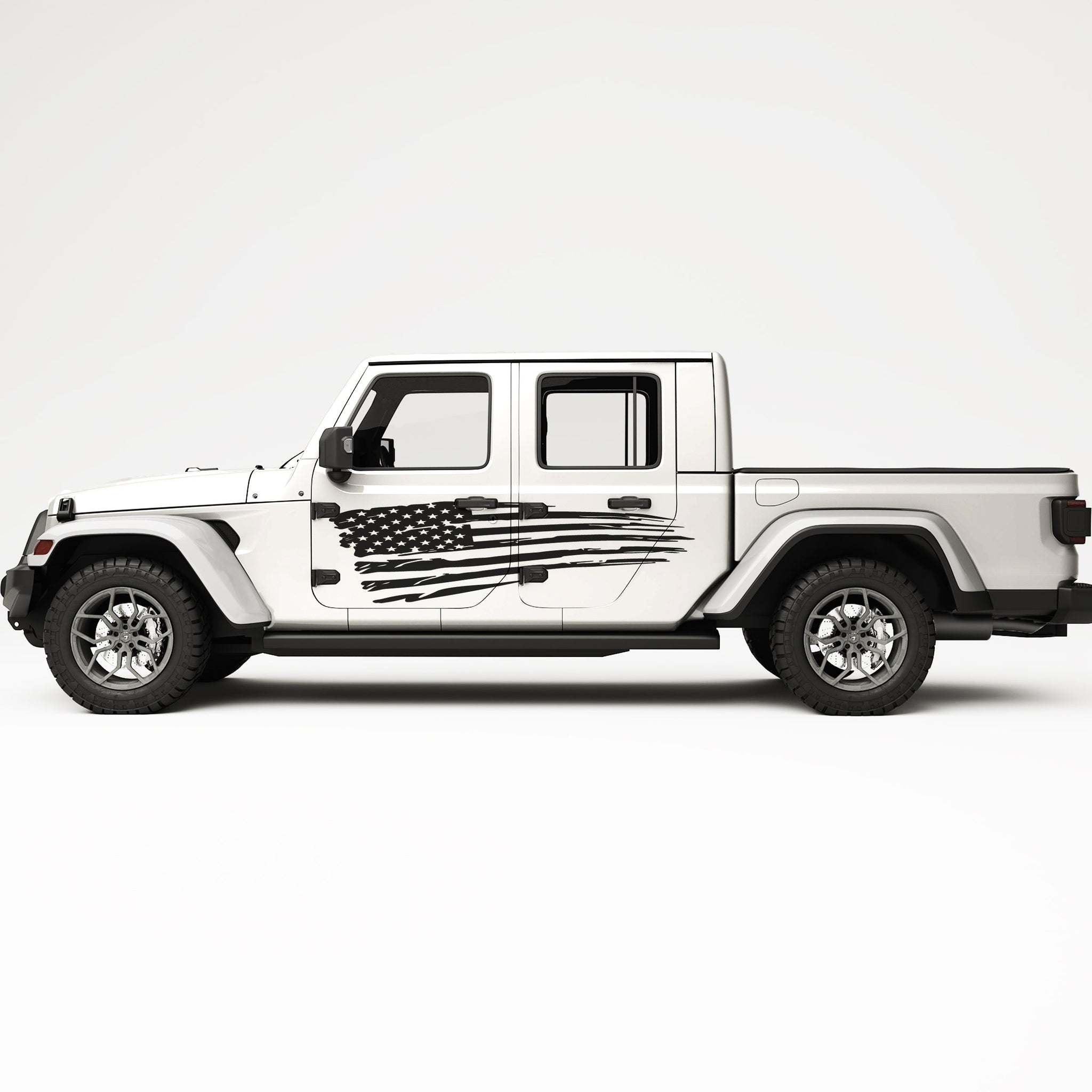 Distressed American Flag Side Graphic Decal For Jeep Gladiator| Four ...