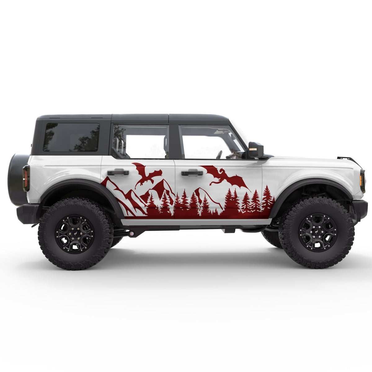 Dragon Mountains Forest Side Graphic Decal For Ford Bronco| Four Wheel ...