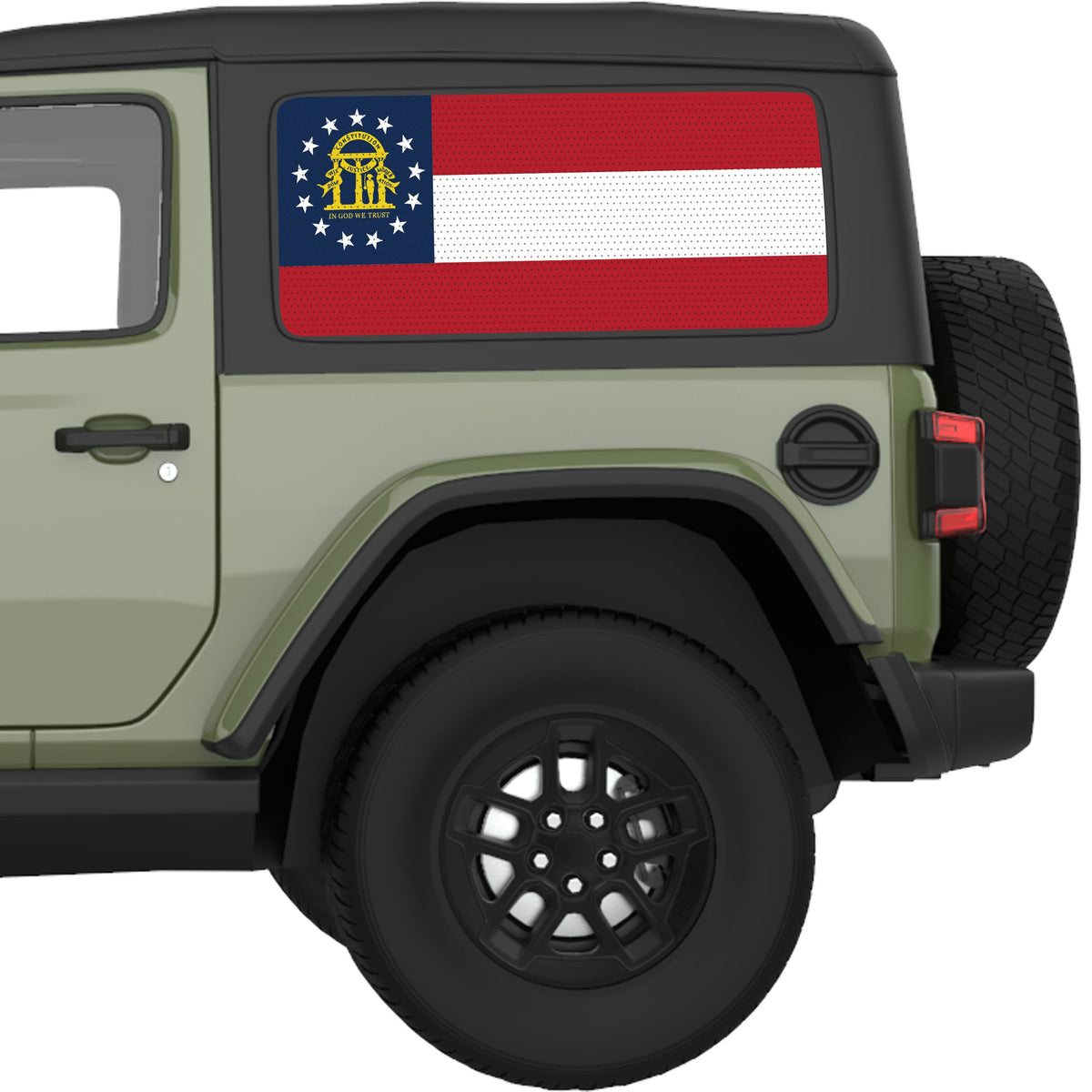 Georgia State Flag Quarter Window Decal For Jeep Wrangler Hard Top ...