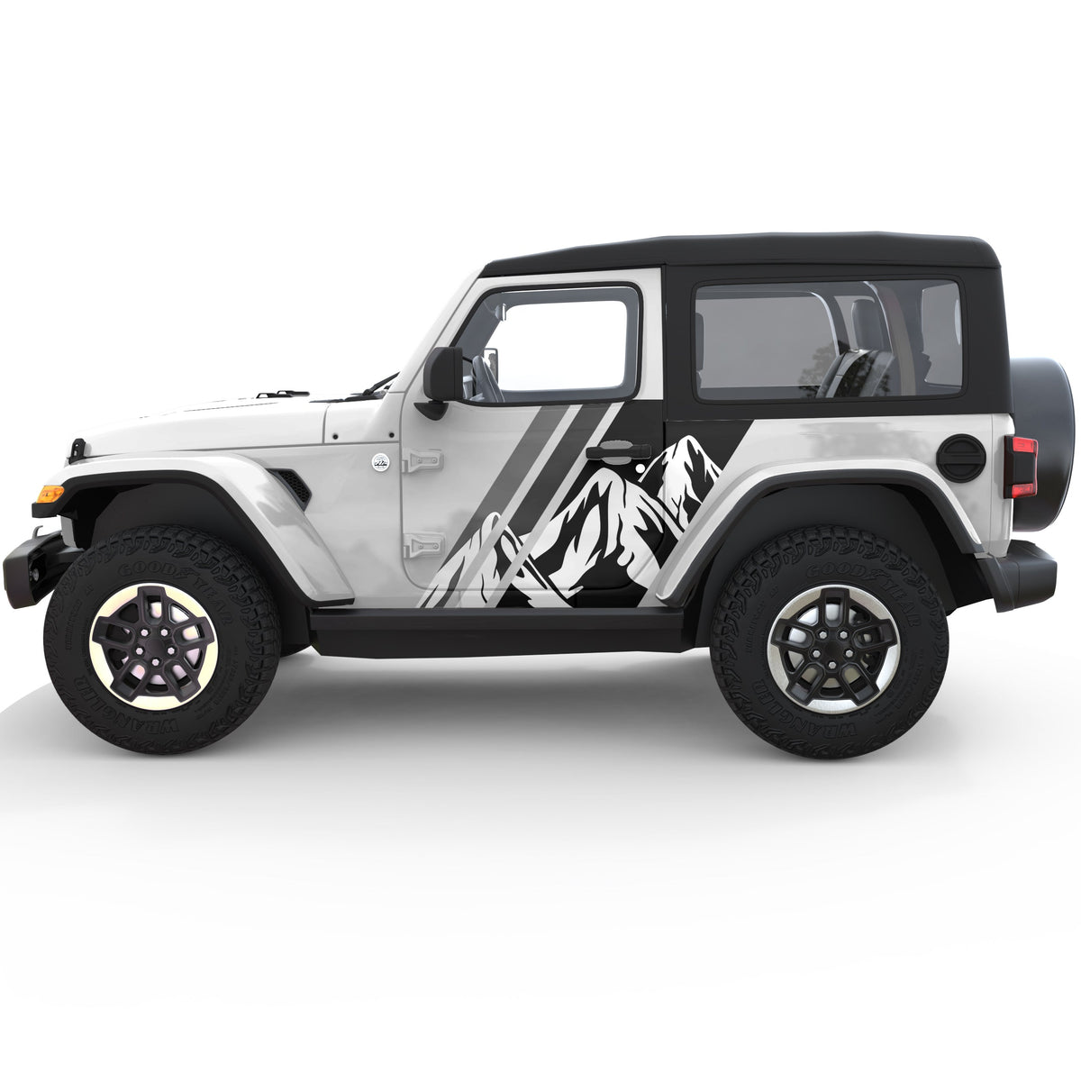 Mountain Faded Graphic Side Graphic Decal For Jeep Wrangler| Four Wheel ...