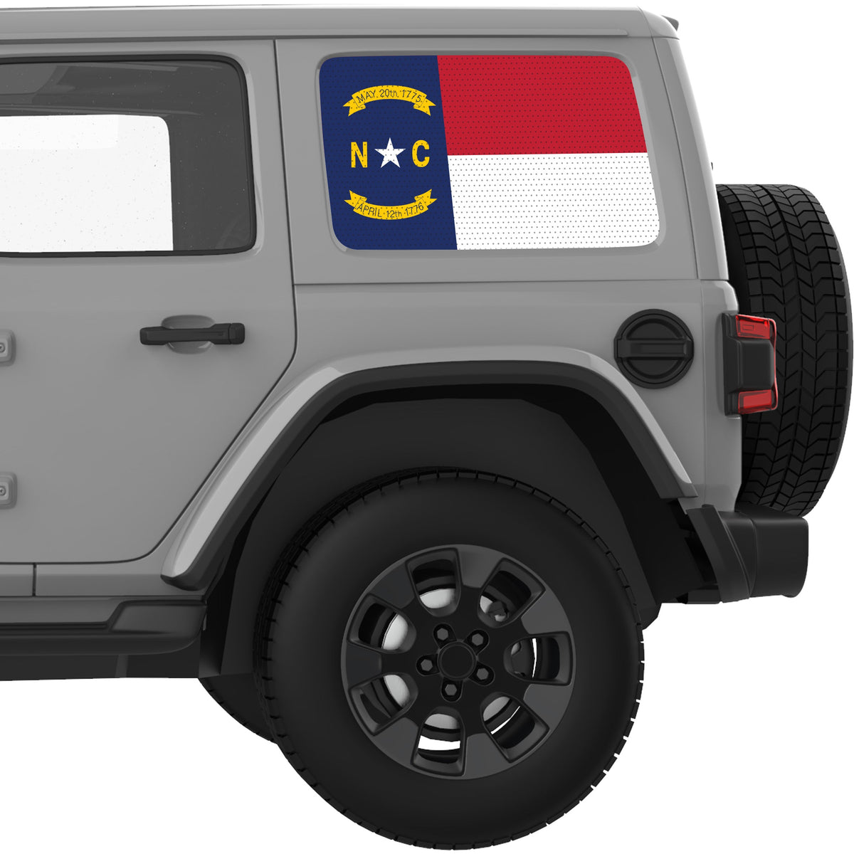 North Carolina State Flag Quarter Window Decal For Jeep Wrangler Hard ...