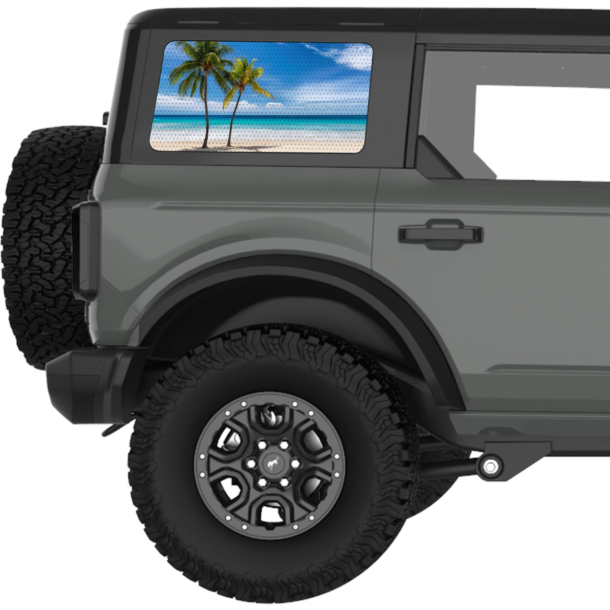 Palm Beach Quarter Window Decal For Ford Bronco Hard Top| Four Wheel Covers