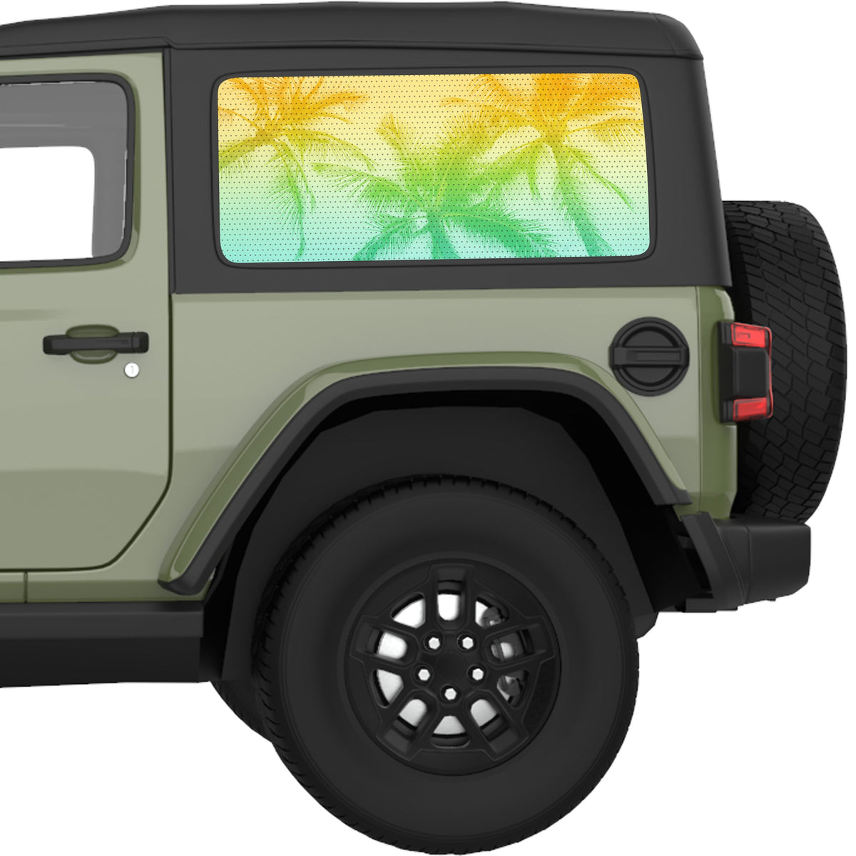 Palm Trees Canopy Quarter Window Decal For Jeep Wrangler Hard Top| Four ...