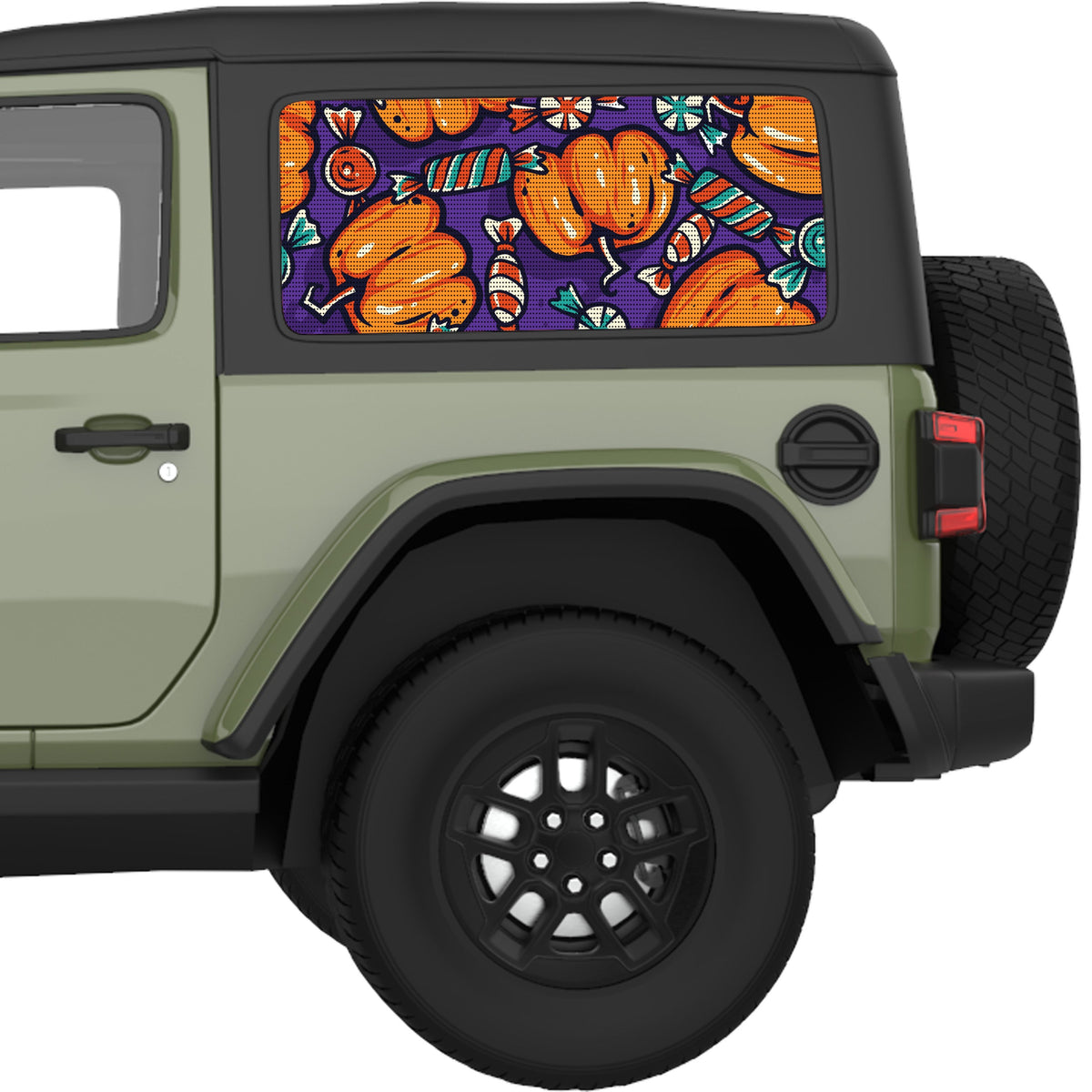Pumpkins And Candies Quarter Window Decal For Jeep Wrangler Hard Top ...