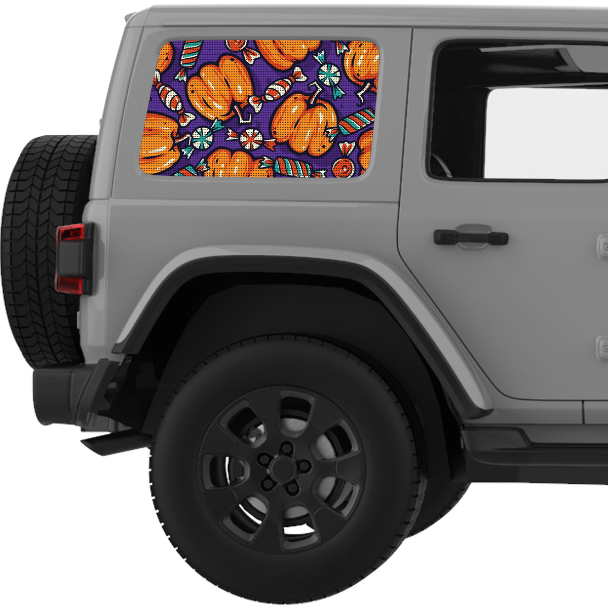 Pumpkins And Candies Quarter Window Decal For Jeep Wrangler Hard Top ...