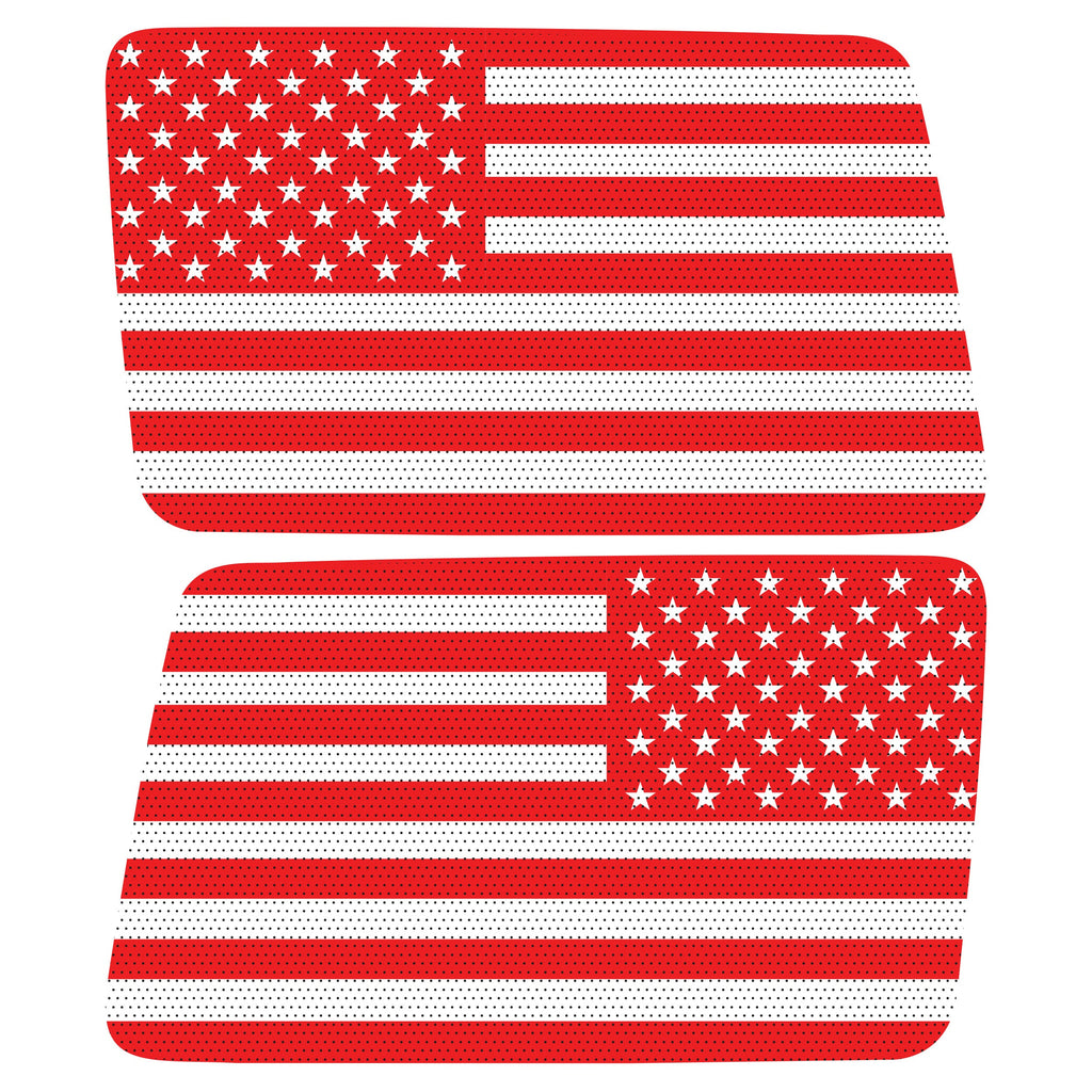 Red And White American Flag Quarter Window Decal For Ford Bronco Hard ...