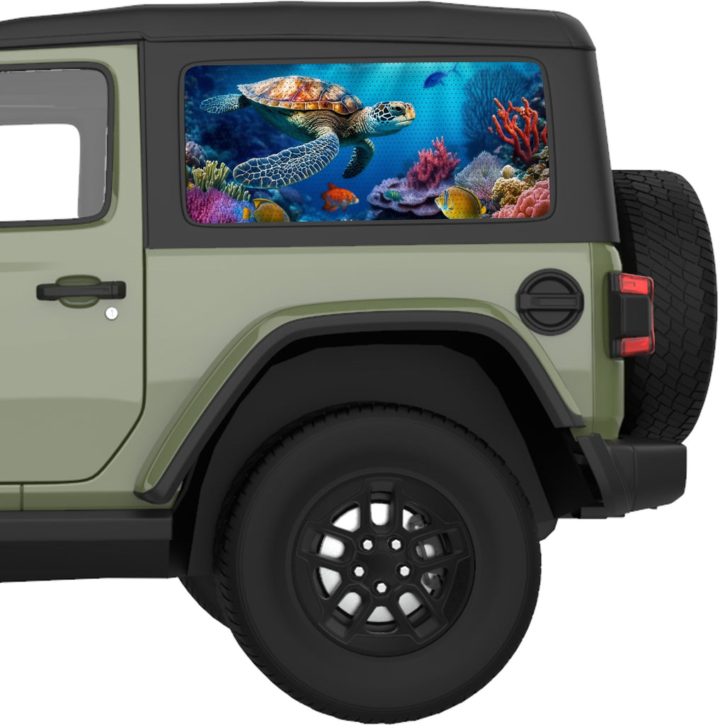 Sea World Sea Turtle Quarter Window Decal For Jeep Wrangler Hard Top ...