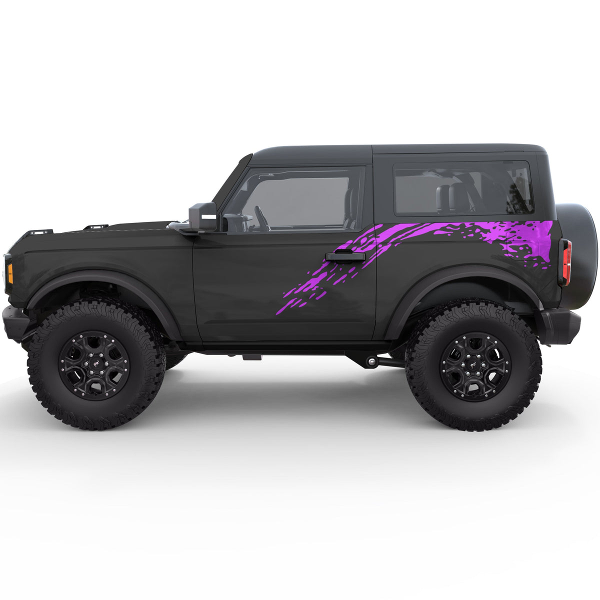 Side Back Splash Side Graphic Decal For Ford Bronco| Four Wheel Covers