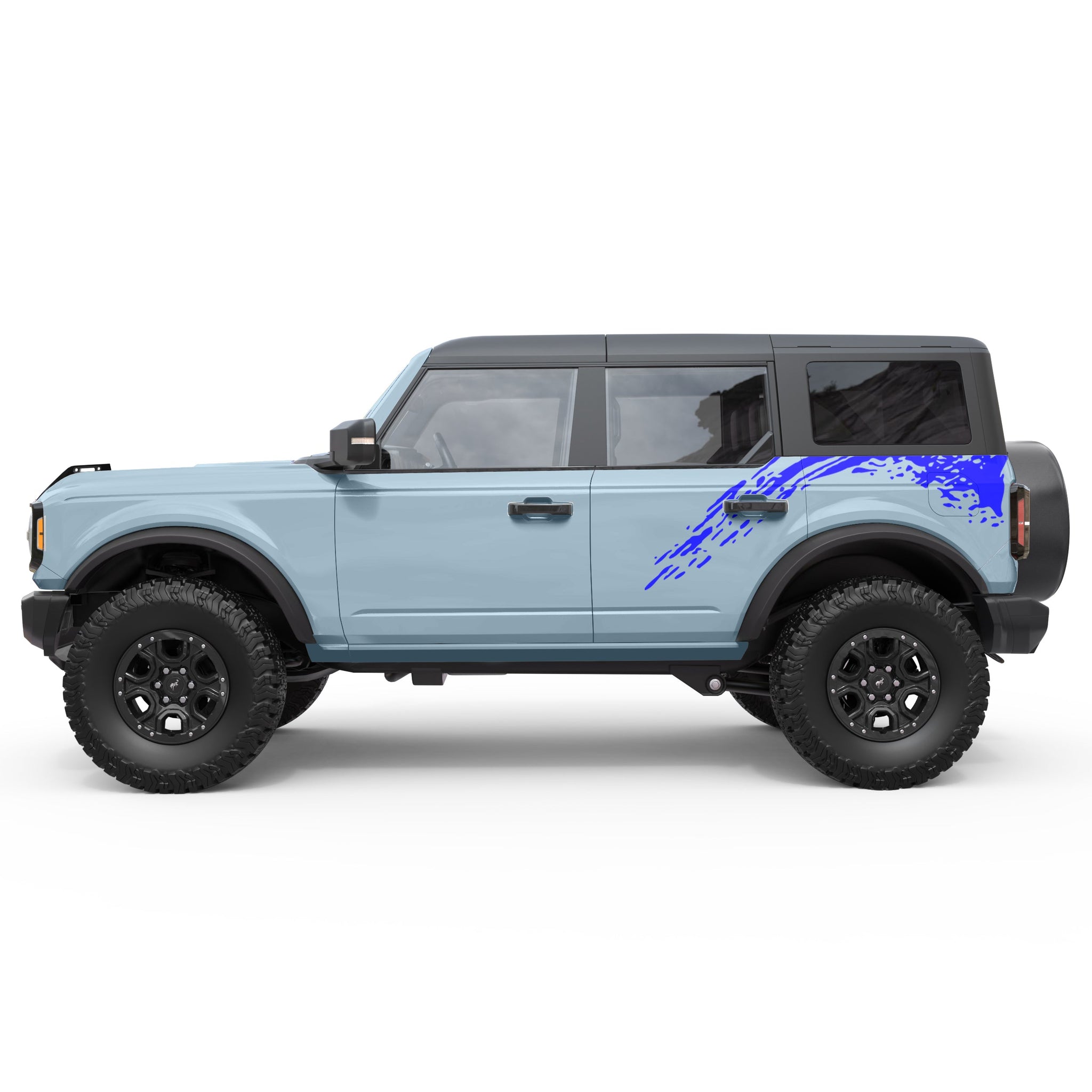 Side Back Splash Side Graphic Decal For Ford Bronco| Four Wheel Covers