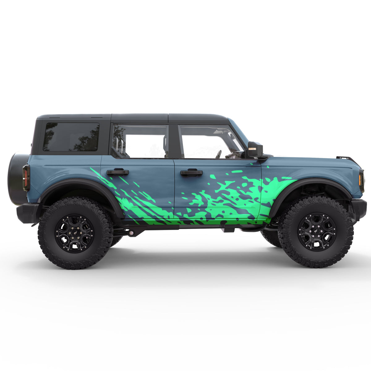Splash Side Graphic Decal For Ford Bronco| Four Wheel Covers