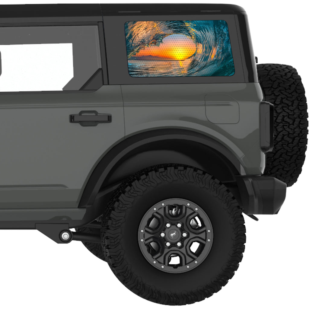 Wave Sunset Quarter Window Decal For Ford Bronco Hard Top| Four Wheel ...