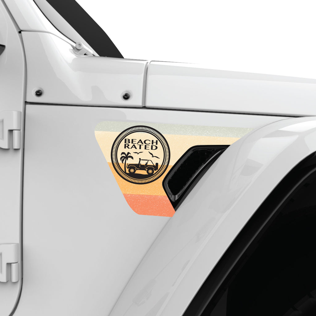 Beach Rated Fender Vent Decal For 2018+ Jeep Wrangler & Gladiator| Four ...