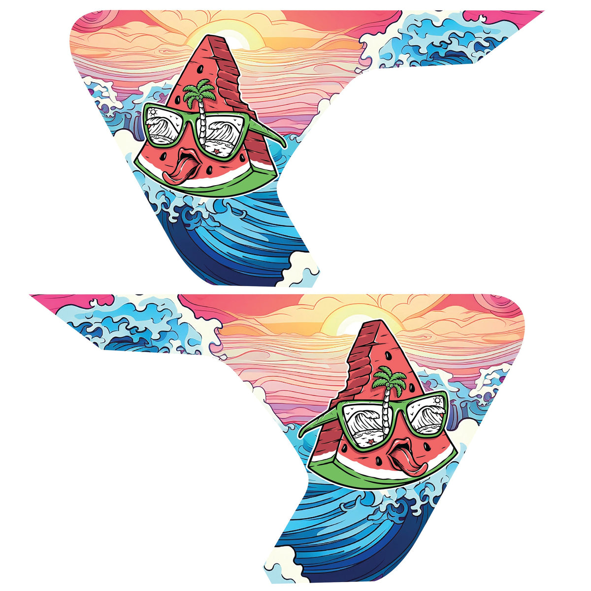 Funny Watermelon With Sunny Waves Fender Vent Decal For 2018+ Jeep ...