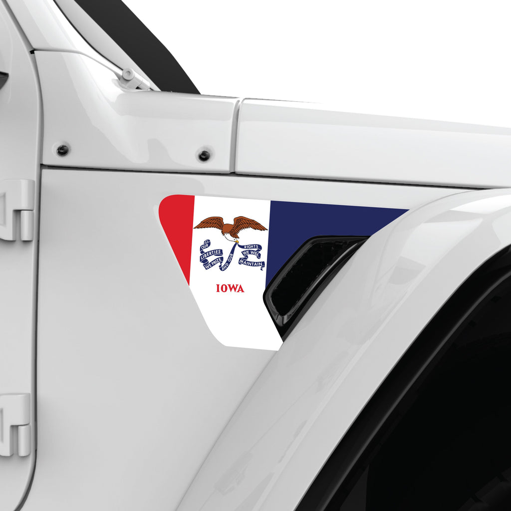 Iowa State Flag Fender Vent Decal For 2018+ Jeep Wrangler & Gladiator ...