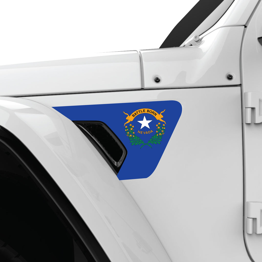 Nevada State Flag Fender Vent Decal For 2018+ Jeep Wrangler & Gladiator ...