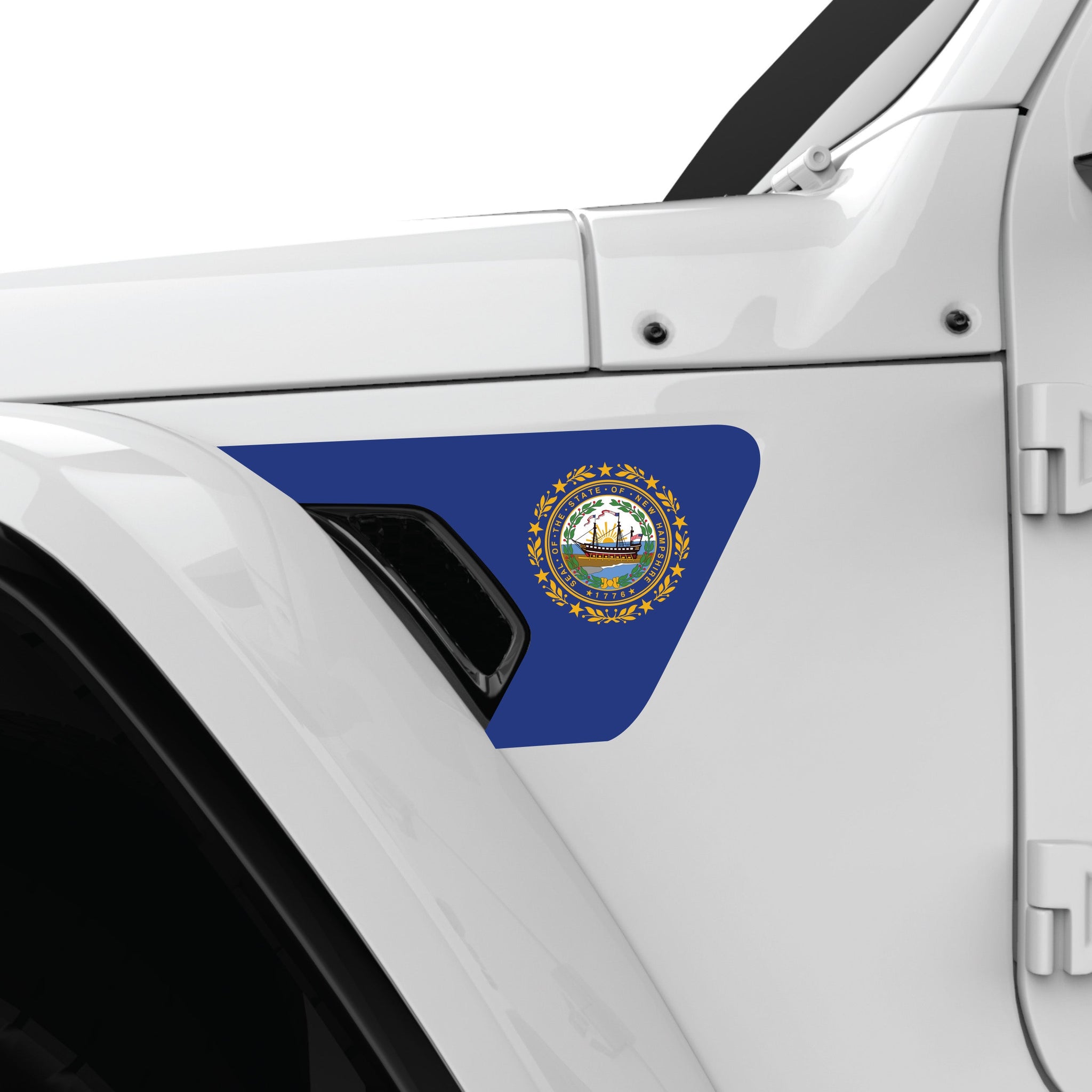 New Hampshire State Flag Fender Vent Decal For 2018+ Jeep Wrangler ...