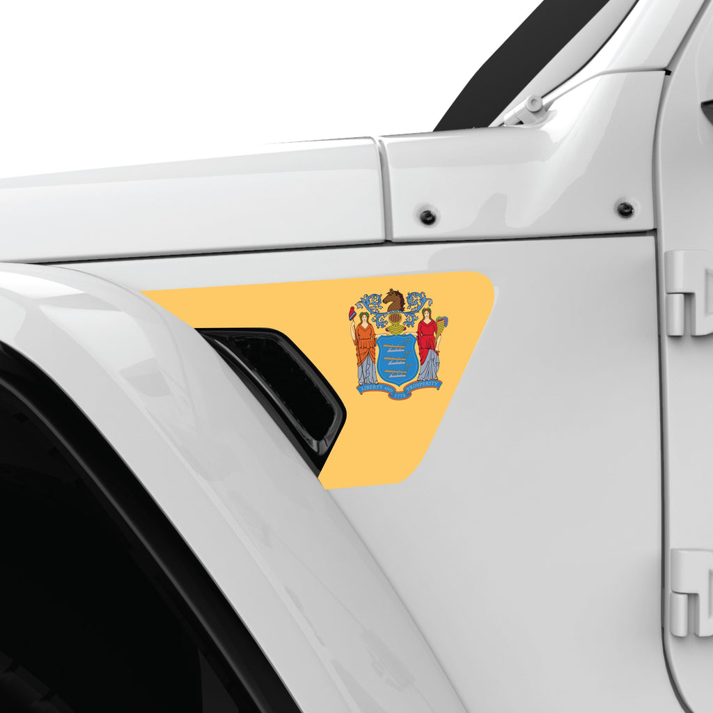New Jersey State Flag Fender Vent Decal For 2018+ Jeep Wrangler ...
