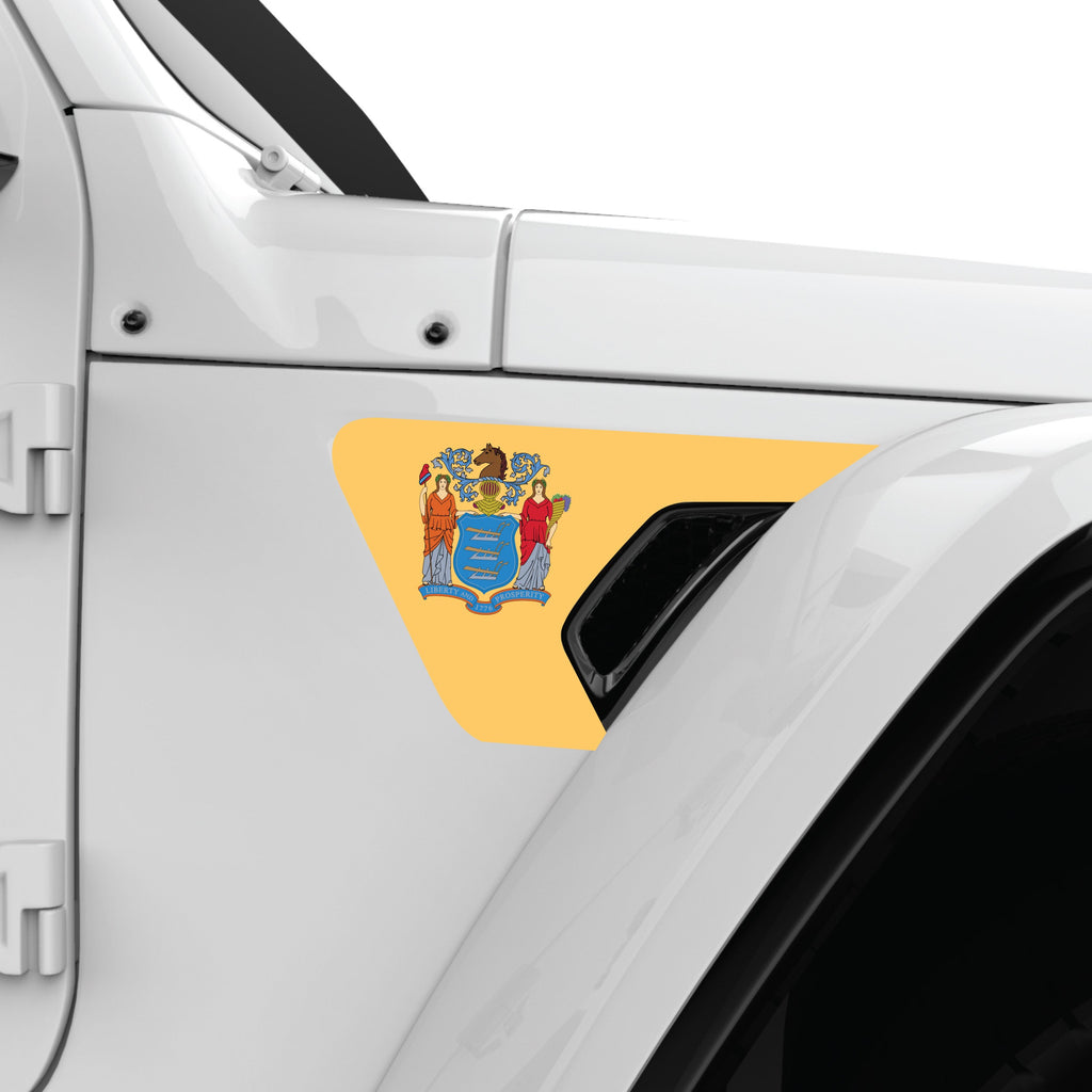 New Jersey State Flag Fender Vent Decal For 2018+ Jeep Wrangler ...
