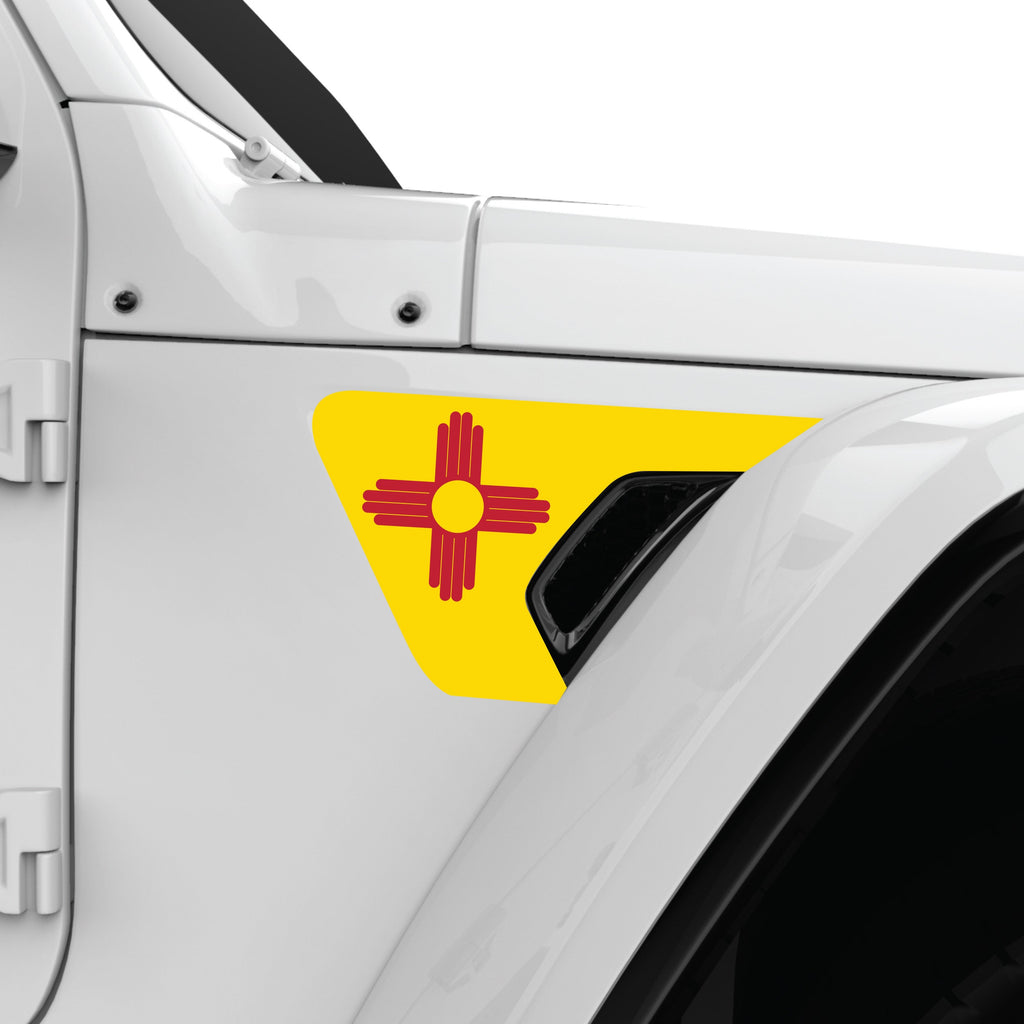 New Mexico State Flag Fender Vent Decal For 2018+ Jeep Wrangler ...