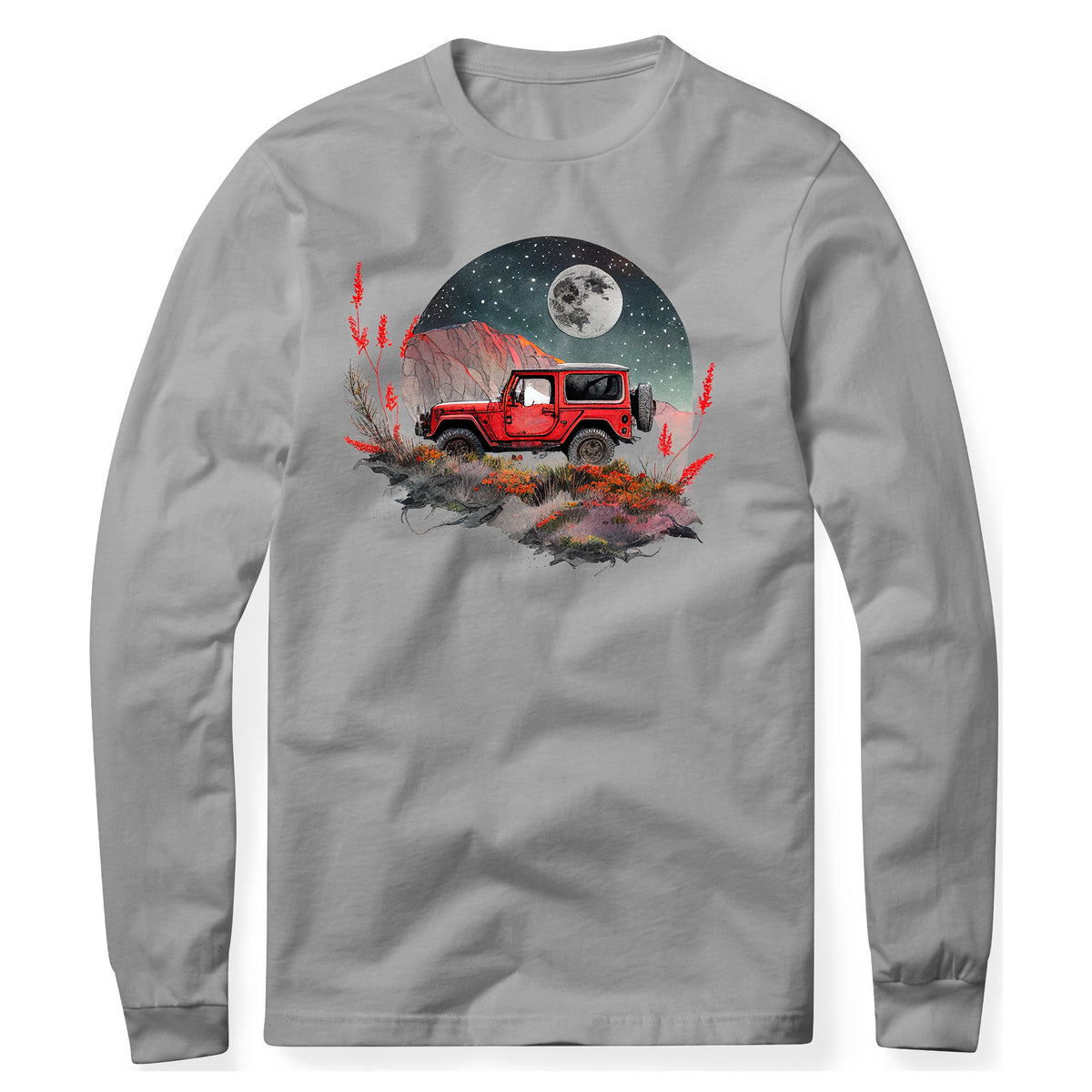 Red Jeep Full Moon Black Sweatshirt | Four Wheel Covers