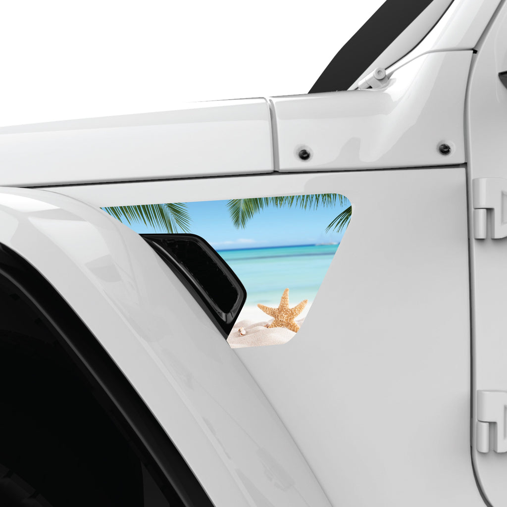 Starfish And Shells Beach View Fender Vent Decal For 2018+ Jeep ...