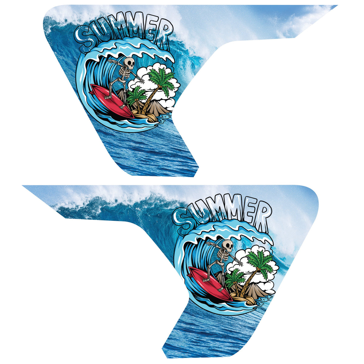 Funny Surfing Skeleton Fender Vent Decal For 2018+ Jeep Wrangler ...