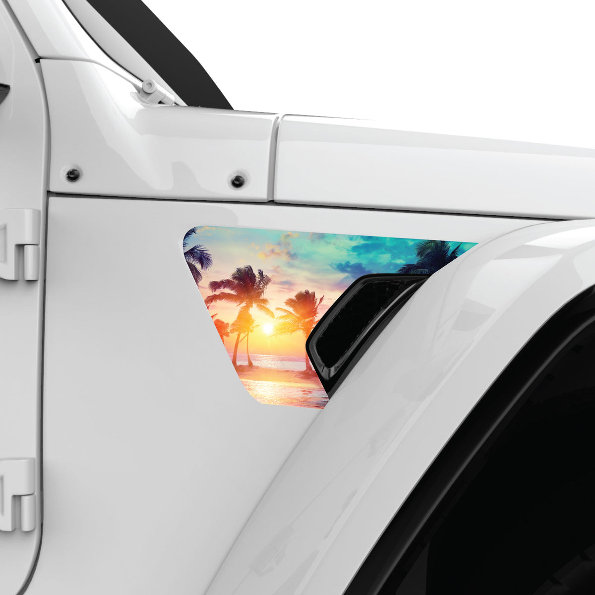 Windy Palm Beach Sunset Fender Vent Decal For 2018+ Jeep Wrangler ...
